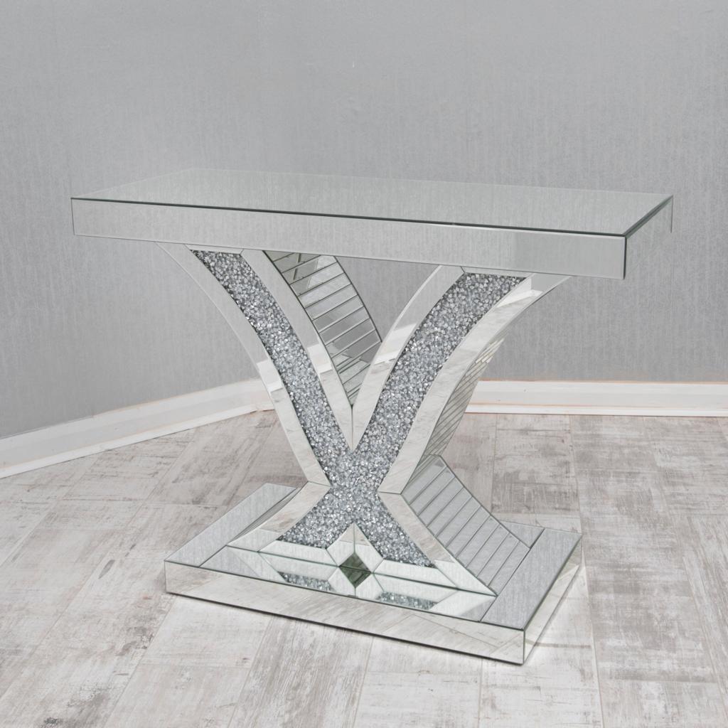 Crushed Diamond Console Table – Elegance Home Furniture & Wholesalers