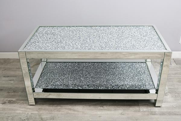 Crushed Diamond Coffee Table 2 Tier – Elegance Home Furniture & Wholesalers
