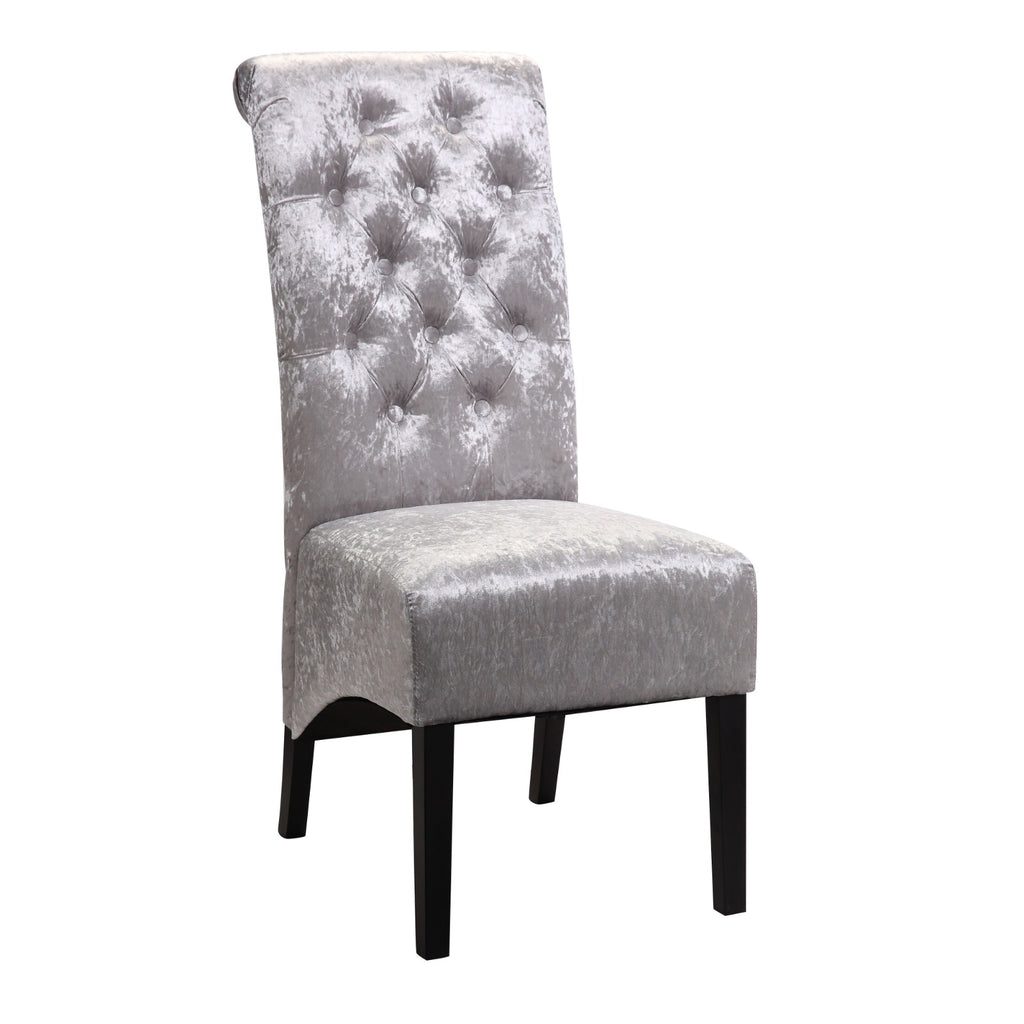 Silver/Grey High Back Chairs With Knocker Back – Elegance Home ...